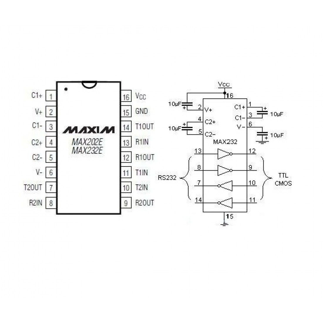 MAX232 Multichannel RS-232 DriversReceivers - DIP