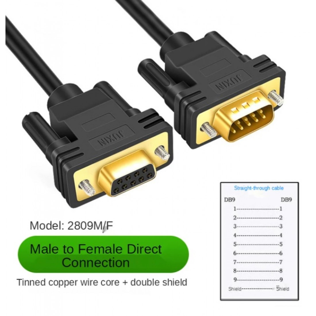 DB9,RS232,Serial,Cable,Male,Female,Straigh,DTE,DCE