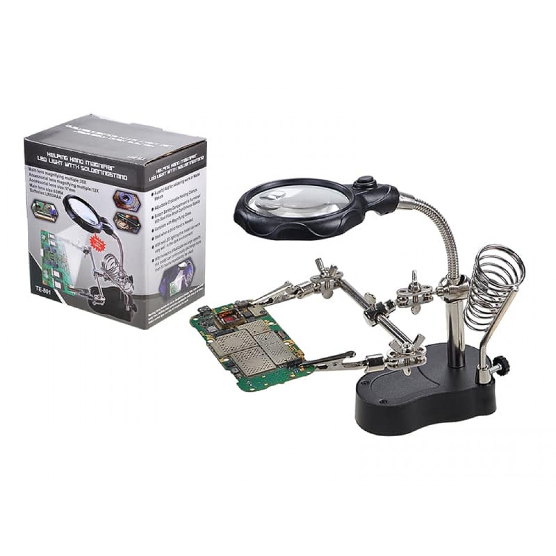 Helping,Hand,portable,Magnifier,Soldering,Stand